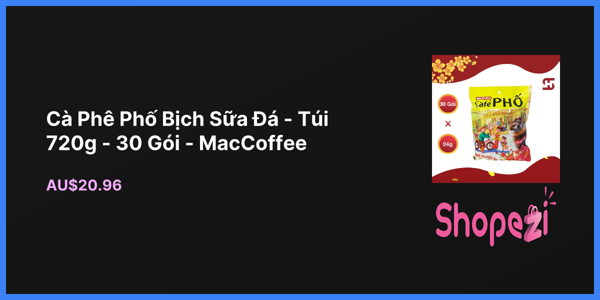 Cà Phê Phố Bịch Sữa Đá - Túi 720g - 30 Gói - MacCoffee | Shop for Clothing, Toys, Comics & More