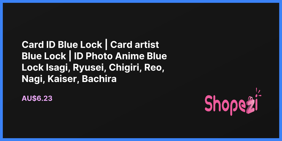 Card ID Blue Lock | Card artist Blue Lock | ID Photo Anime Blue Lock ...