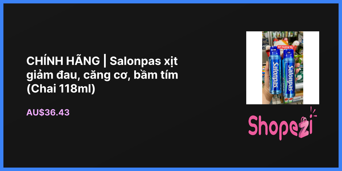 CHÍNH HÃNG | Salonpas xịt giảm đau, căng cơ, bầm tím (Chai 118ml ...