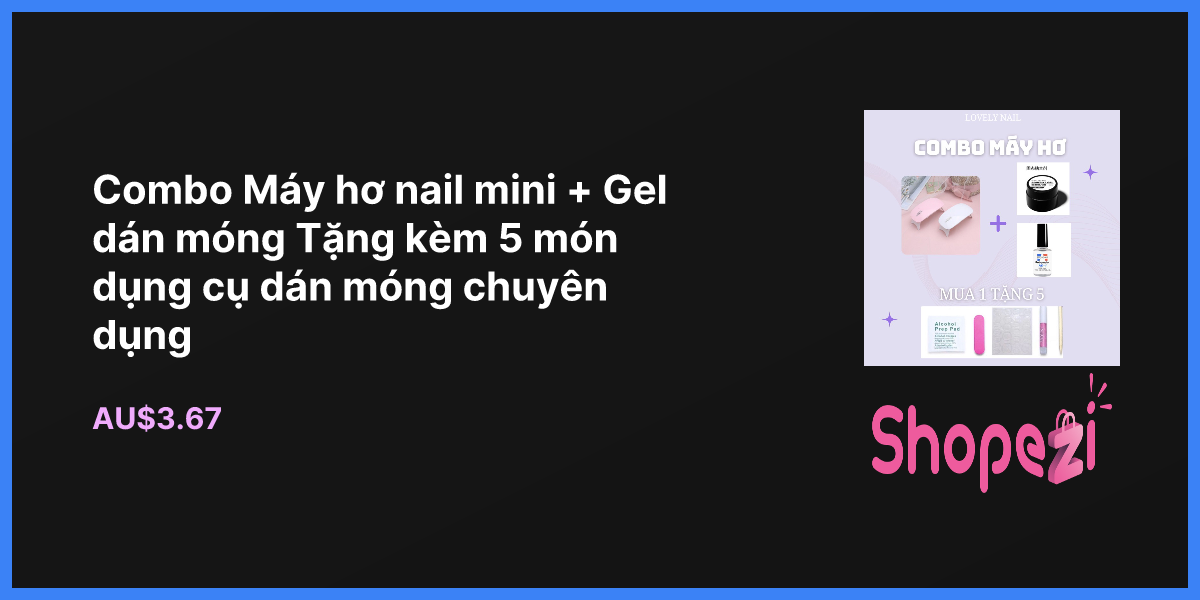 Combo Máy hơ nail mini + Gel dán móng Tặng kèm 5 món dụng cụ dán móng ...