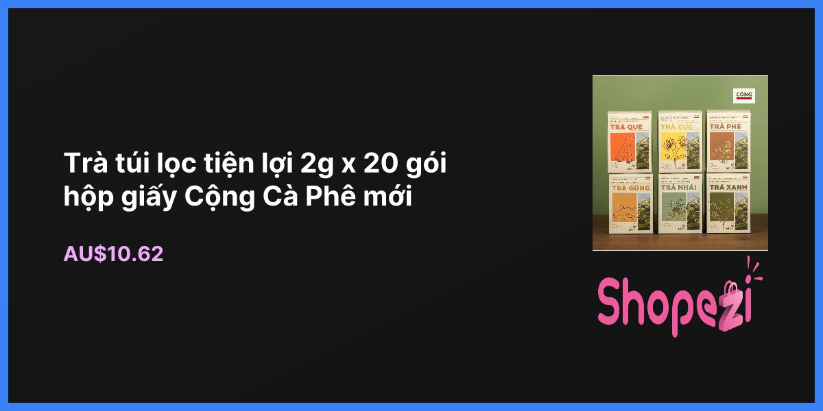 Trà túi lọc tiện lợi 2g x 20 gói hộp giấy Cộng Cà Phê mới | Shop for Clothing, Toys, Comics & More