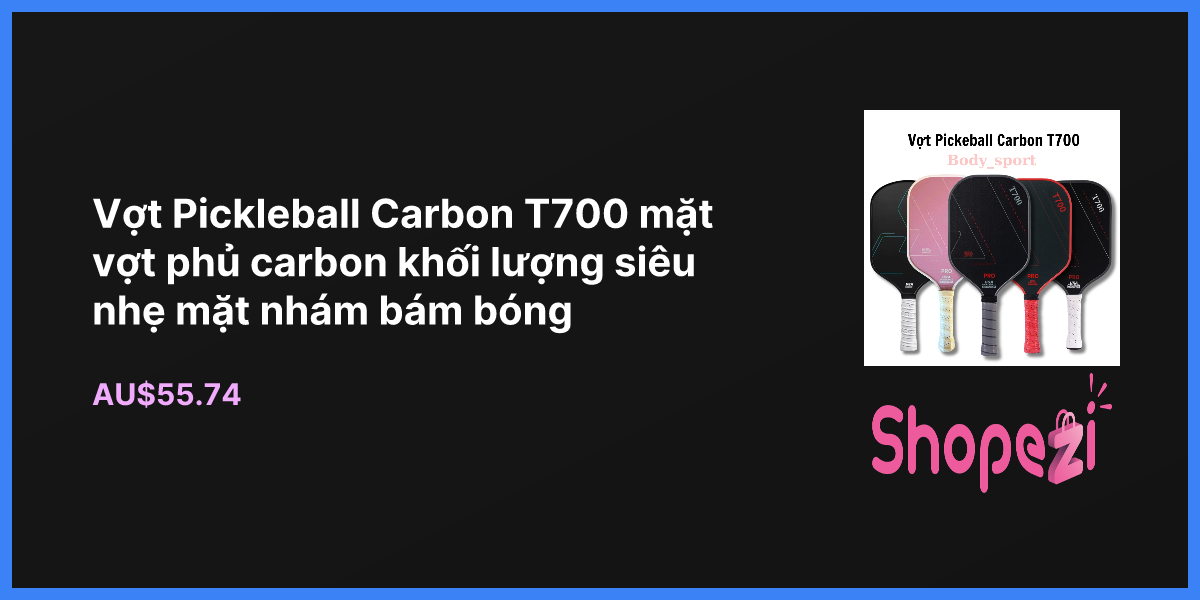 Vợt Pickleball Carbon T700 mặt vợt phủ carbon khối lượng siêu nhẹ mặt nhám bám bóng | Shop for ...